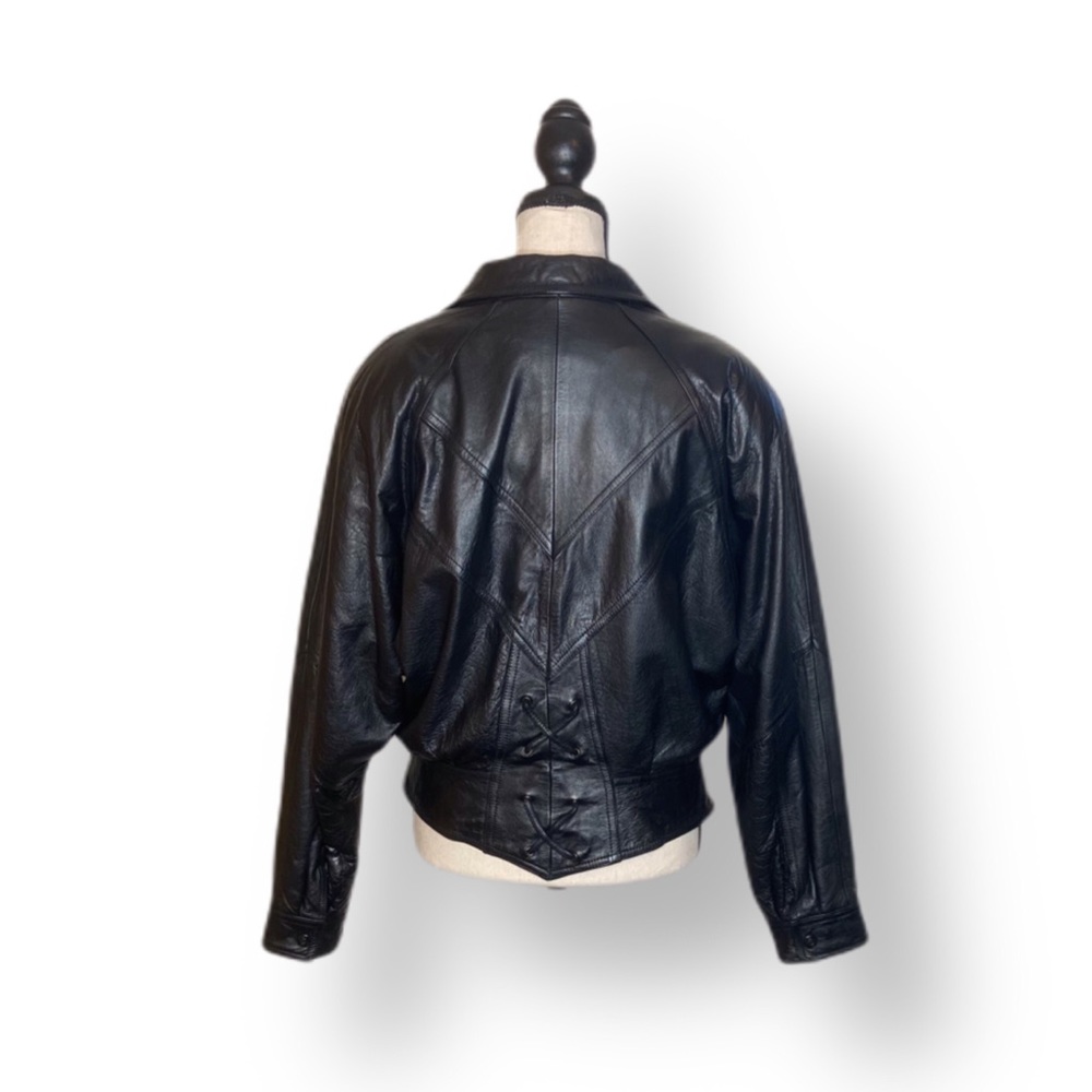 Vtg Leather Limited Bomber Motorcycle Jacket Small - Gem